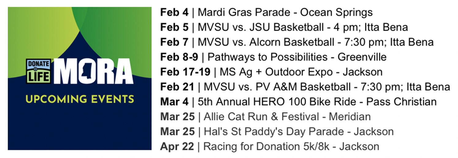 Spring Donation Awareness Events - MORA